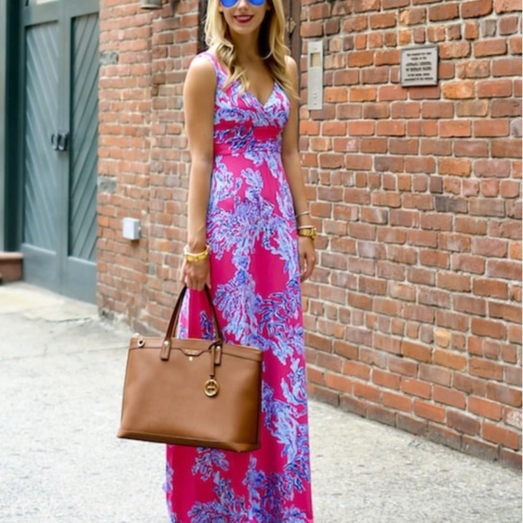 Lilly Pulitzer | Dresses | Lilly Pulitzer Sloane Coral Maxi Dress In ...